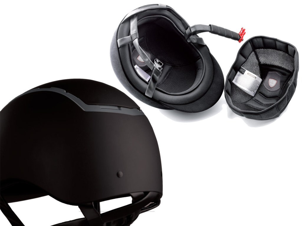 Tattini Rubber Coated Riding Cap With Shiny Inserts - Tattini Riding